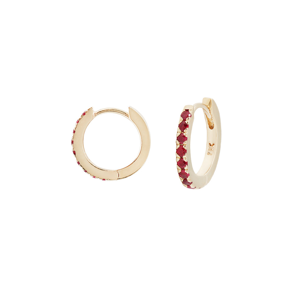 gold ruby earrings hoop