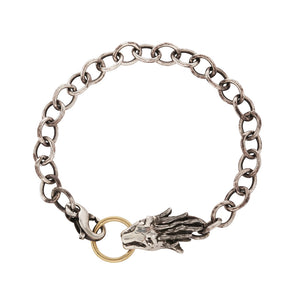Reign Lion Head Sterling Silver Chain Bracelet | Allison Bartline