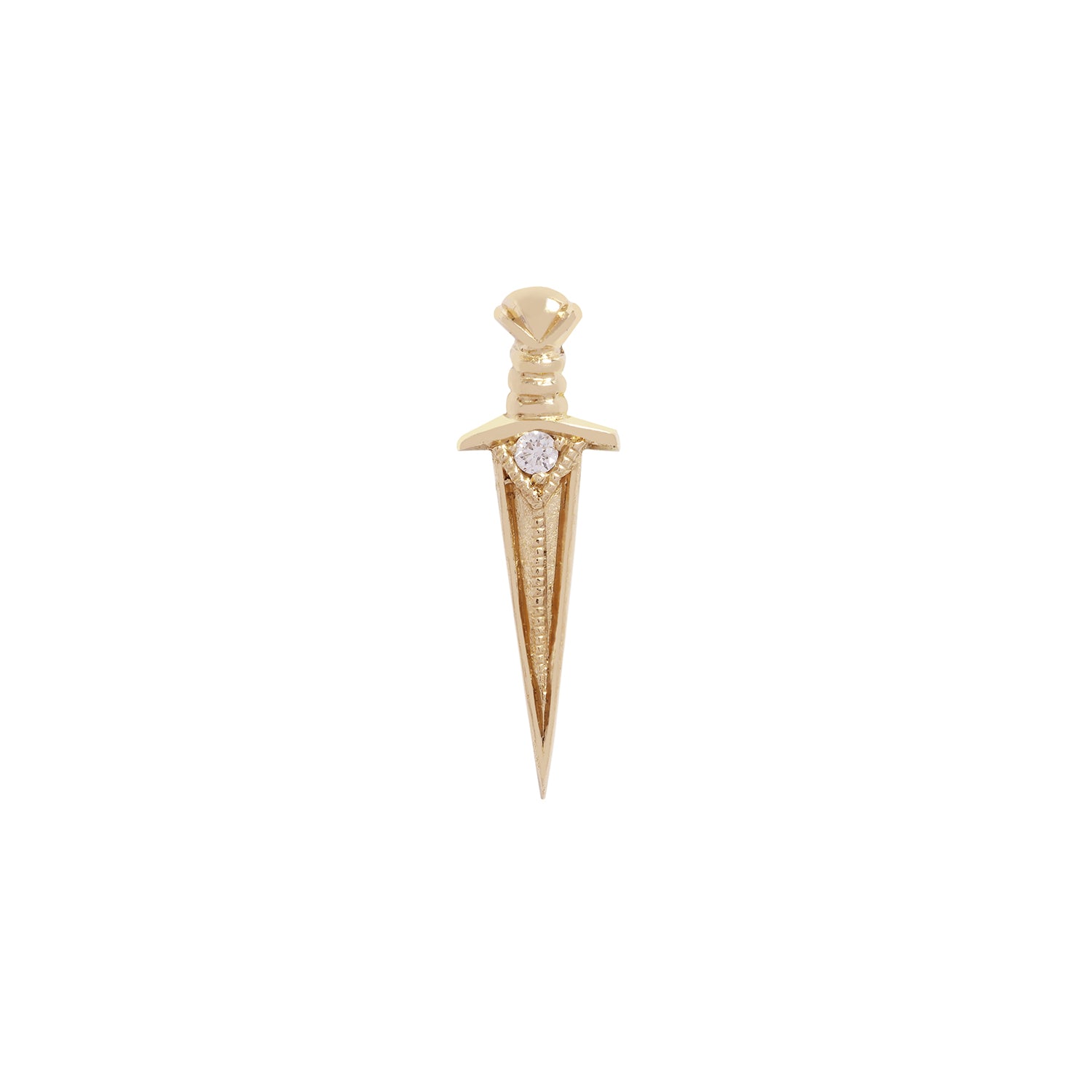 End of Reason Dagger Threaded Flat Back Piercing Stud | DMD Metal