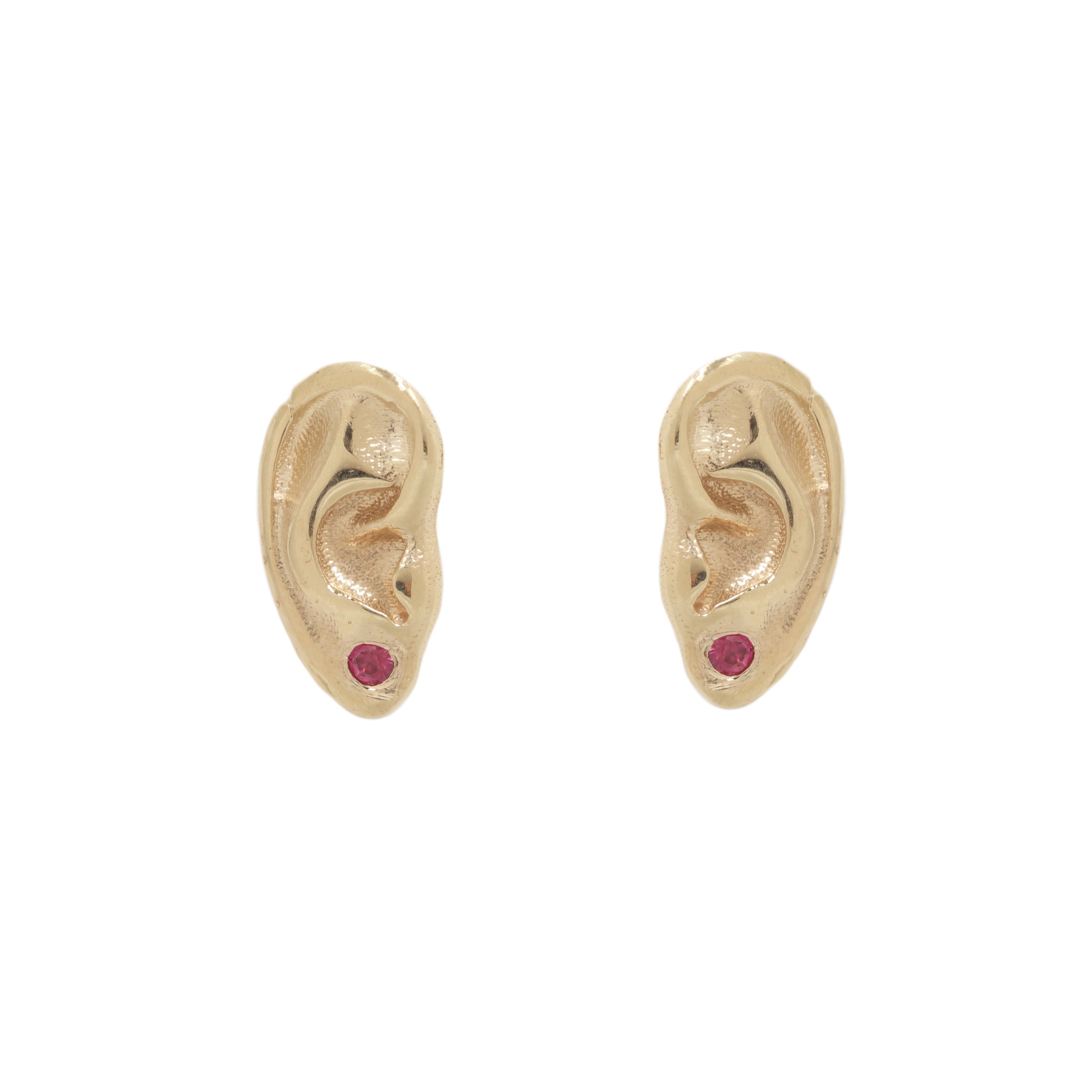 Aural Ear Flat Back Gold Stud Earrings