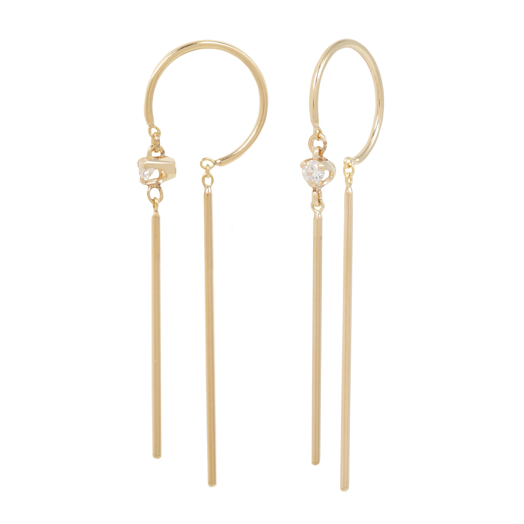 Long Diamond Chime Earrings