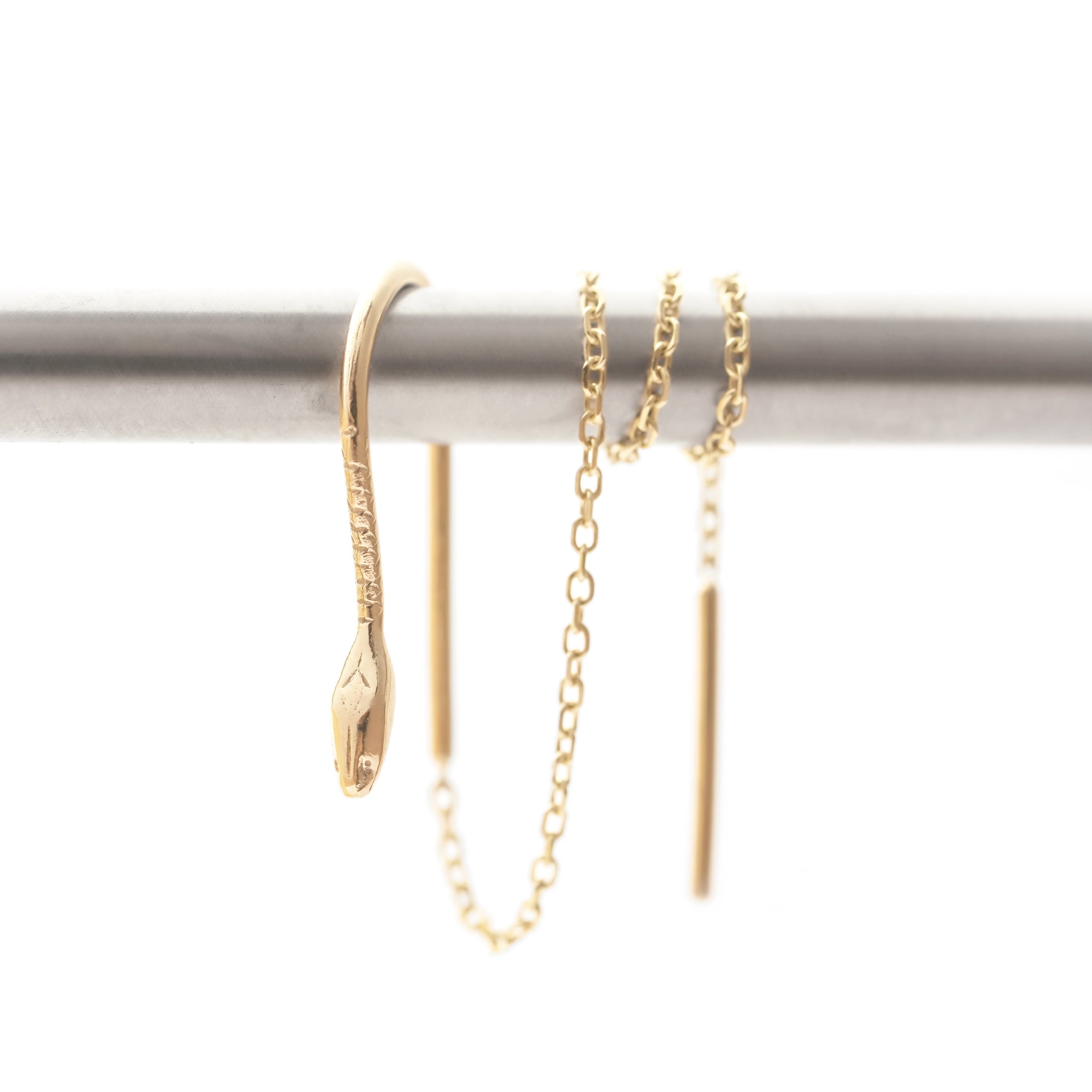 Slithering Snake Threader Earring