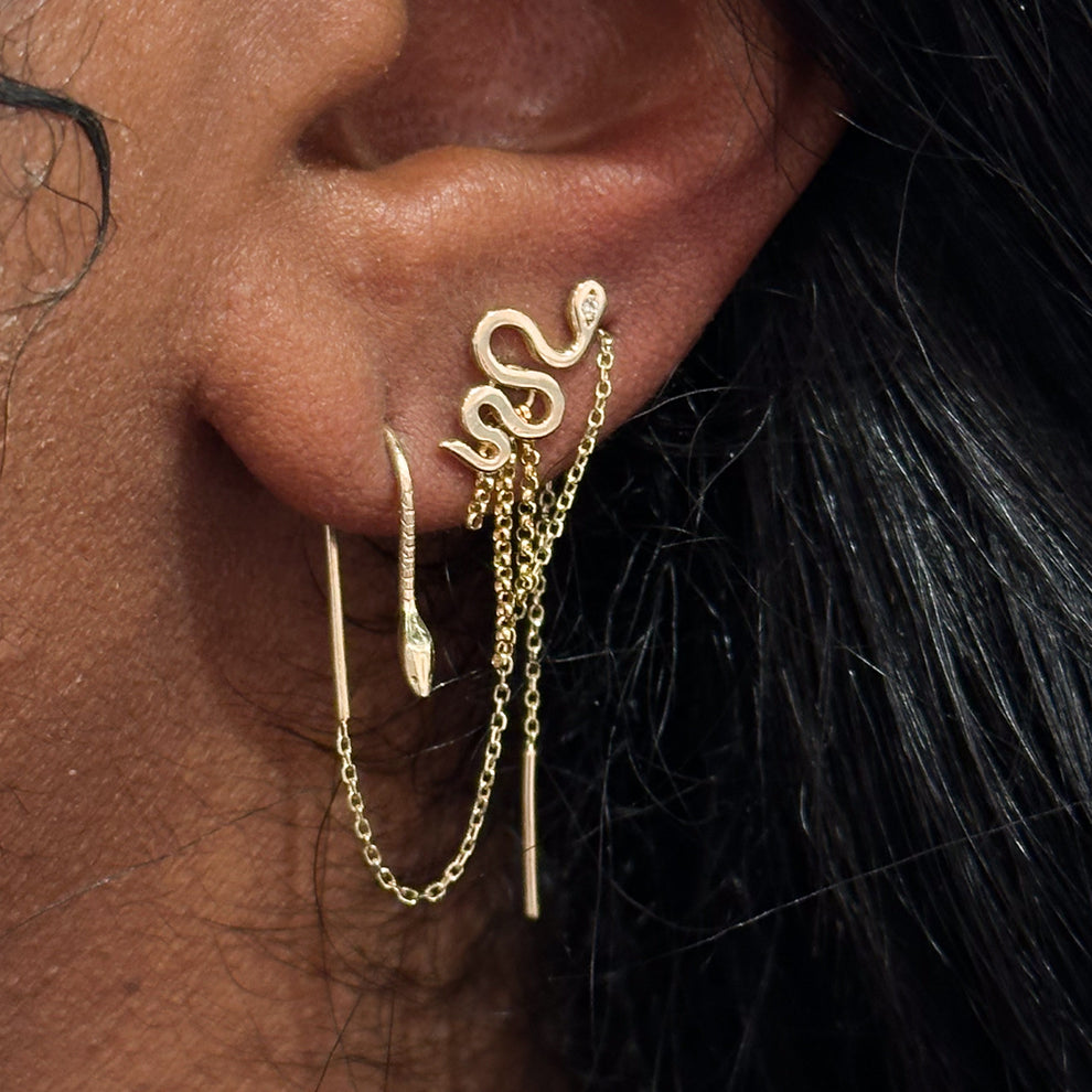 Slithering Snake Threader Earring – Fiat Lux