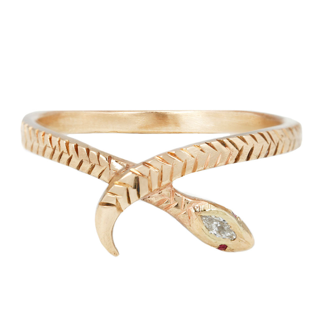 Mercury Mini Gold Snake Ring