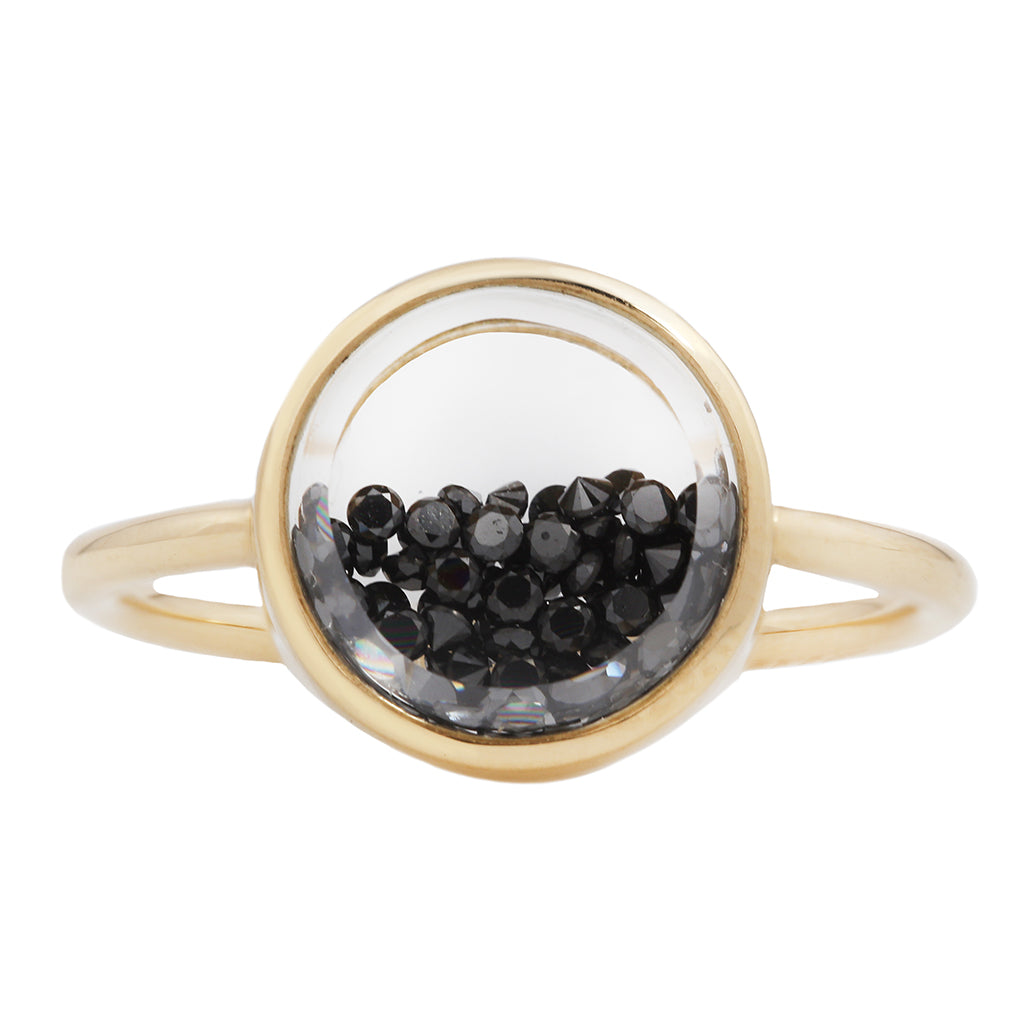 Circle Kaleidoscope Shaker Ring - Black Diamond